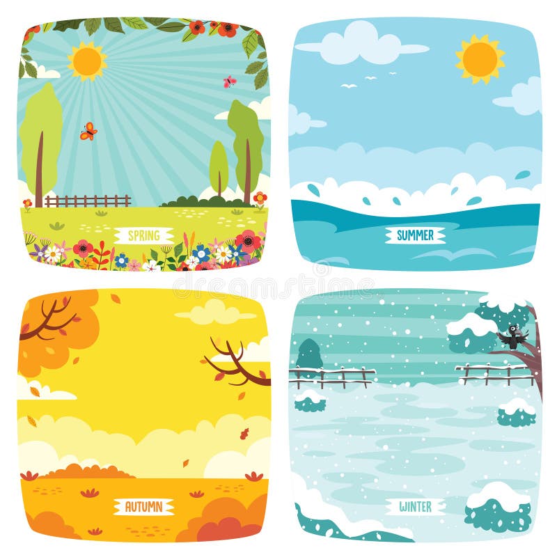 Four Seasons Drawing Stock Illustrations – 682 Four Seasons Drawing ...