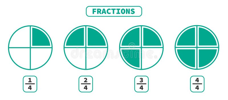 Vector Drawing of Fractions Worksheet Stock Illustration - Illustration ...