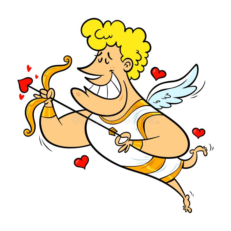 Vector Drawing of a Funny Cupid Stock Vector - Illustration of ...