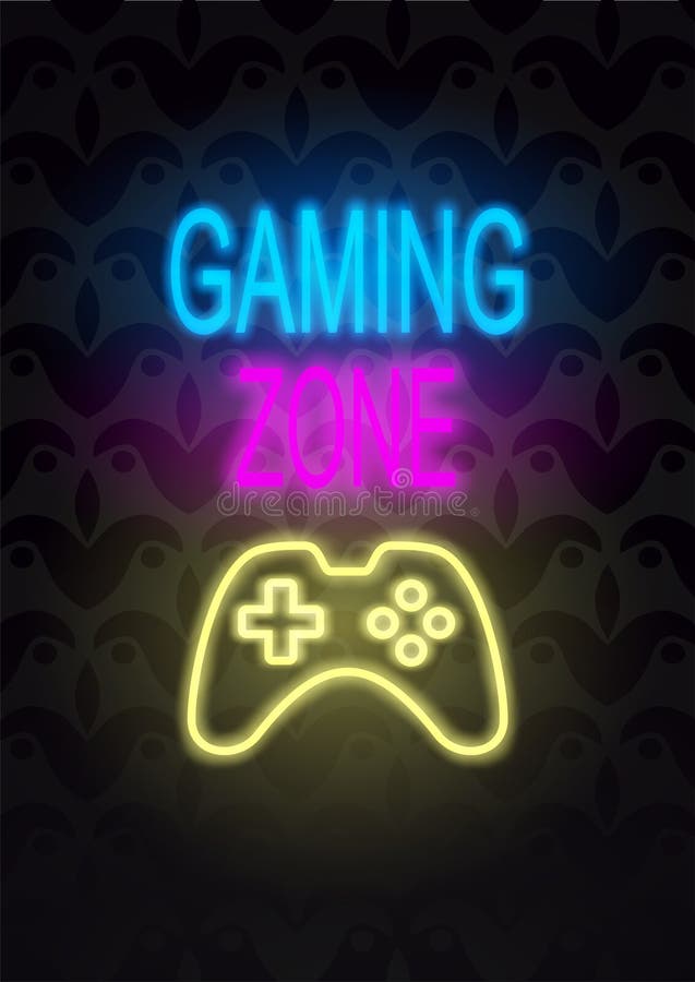 Game Zone. Neon light stock vector. Illustration of light - 284961412