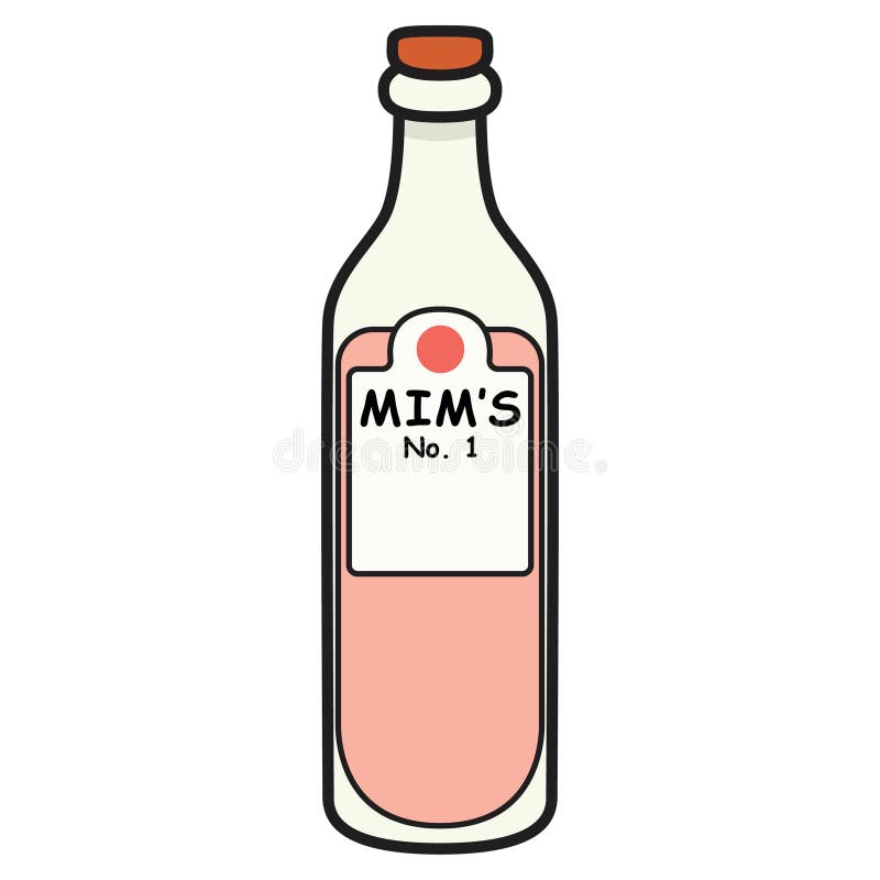 A Vector Drawing of a Glass Pink Bottle Stock Vector - Illustration of ...