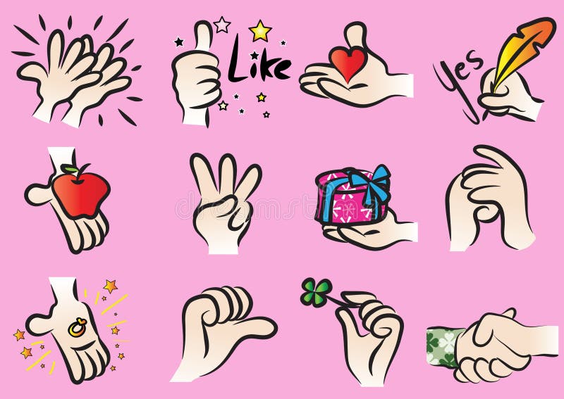 Vector drawing hand set stock vector. Illustration of design - 85375782