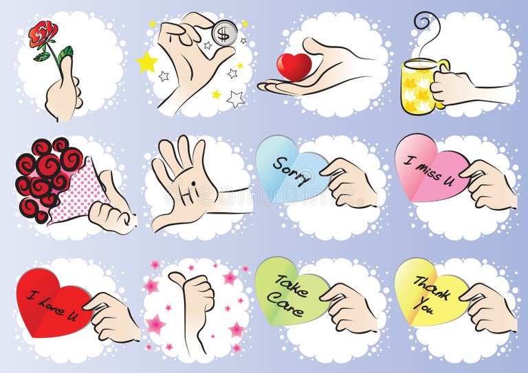 Vector drawing hand set stock vector. Illustration of good - 85376239
