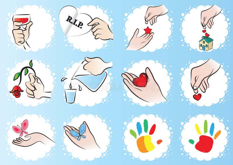 Vector drawing hand set stock illustration. Illustration of lines ...