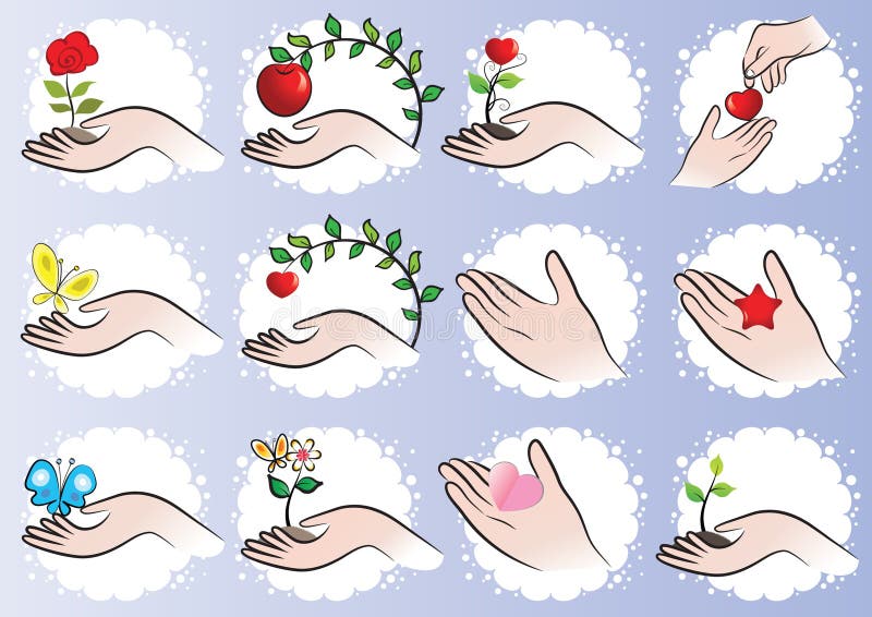 Vector drawing hand set stock illustration. Illustration of holding ...