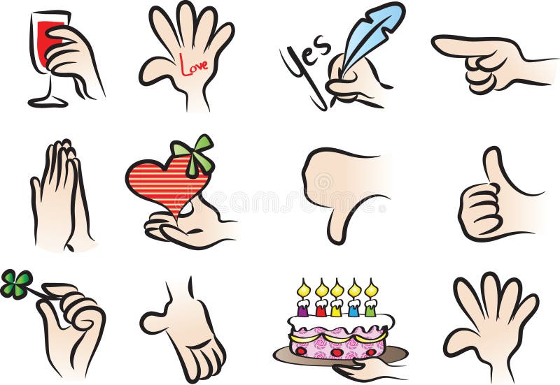 Vector drawing hand set stock vector. Illustration of design - 85376695