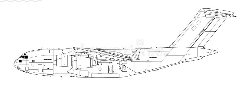 Boeing C-17 Globemaster III. Vector Drawing of Heavy Transport Aircraft ...