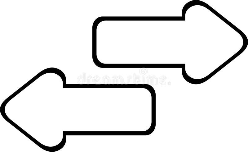 Vector Drawn Illustration Black and White Icon Arrows Left and Right ...
