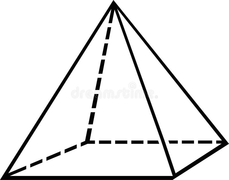 Vector Illustration Drawn Black and Whiite Prism or Triangle 3D Stock ...