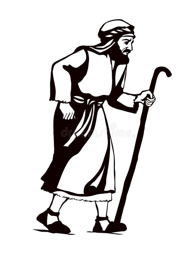Vector Drawing. Jewish Man Walk Stock Illustration - Illustration of ...