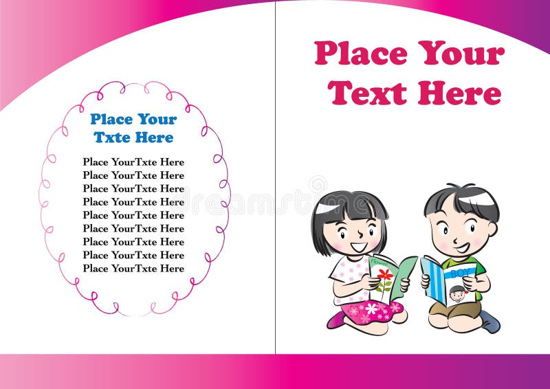 Vector Drawing Kids Book Cover Stock Vector - Illustration of library ...