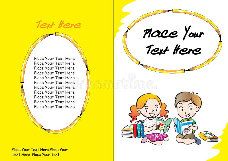 Vector Drawing Kids Book Cover Stock Vector - Illustration of vector ...