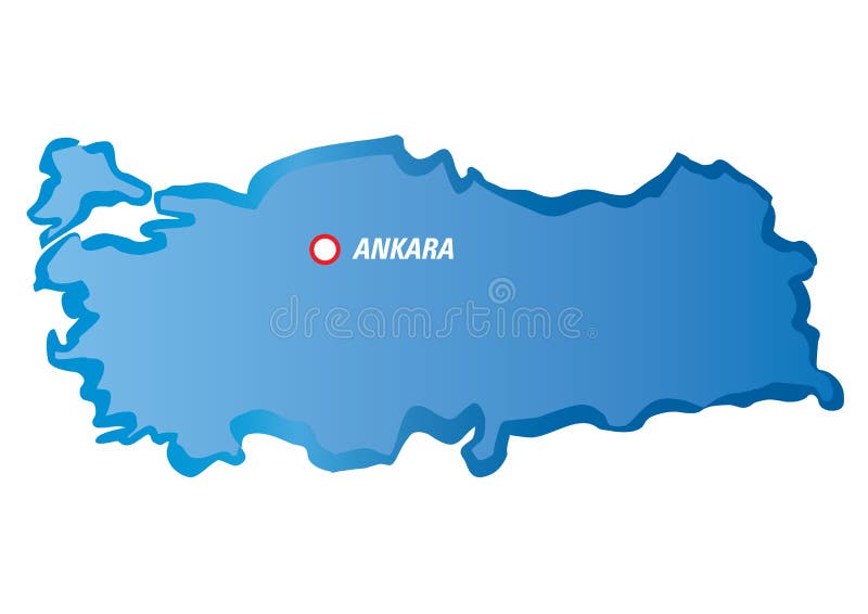 Vector Drawing Map of Turkey and Istanbul Stock Vector - Illustration ...