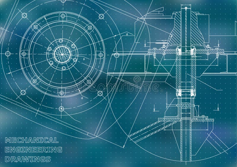 Blue Mechanical Engineering Drawings Stock Illustrations – 2,060 Blue ...