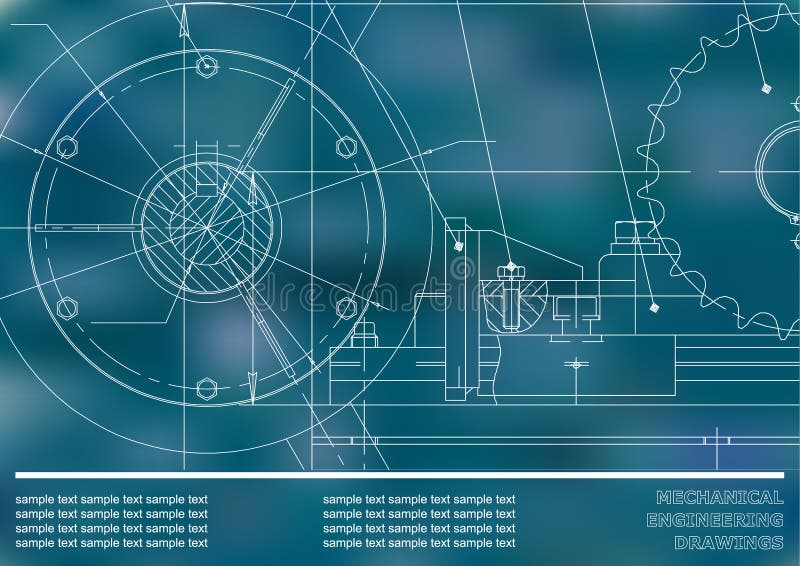 Vector Drawing. Mechanical Drawings. Engineering Background Stock ...