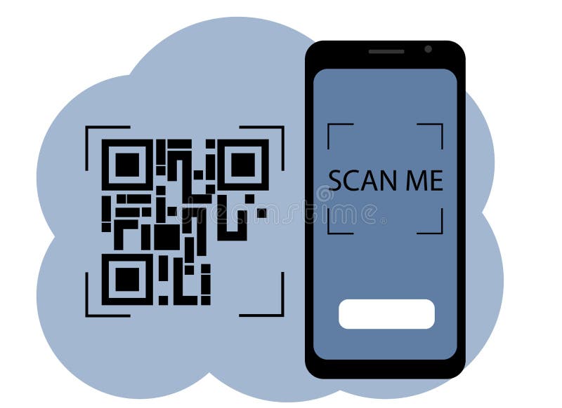 Mobile Phone with the Image of the QR Code on the Screen Stock Vector ...