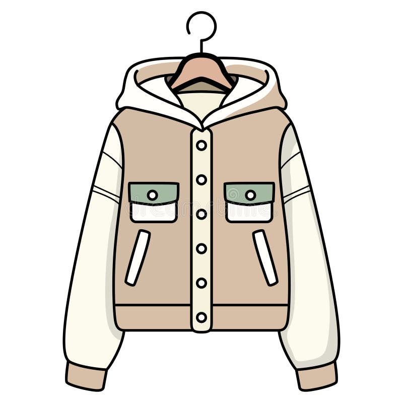 A Vector Drawing of a Modern Light Jacket Stock Vector - Illustration ...