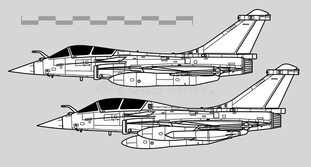 Dassault Rafale. Vector Drawing of Modern Multirole Fighter. Stock ...