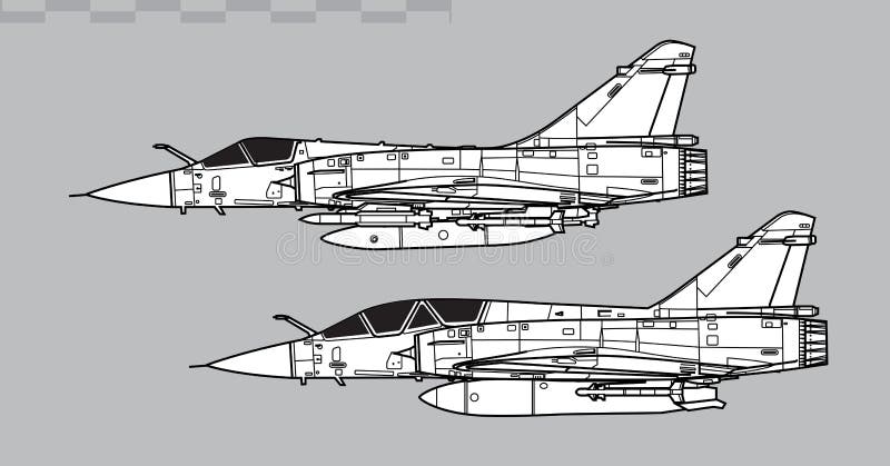 Dassault Mirage 2000. Vector Drawing of Modern Multirole Fighter. Stock ...