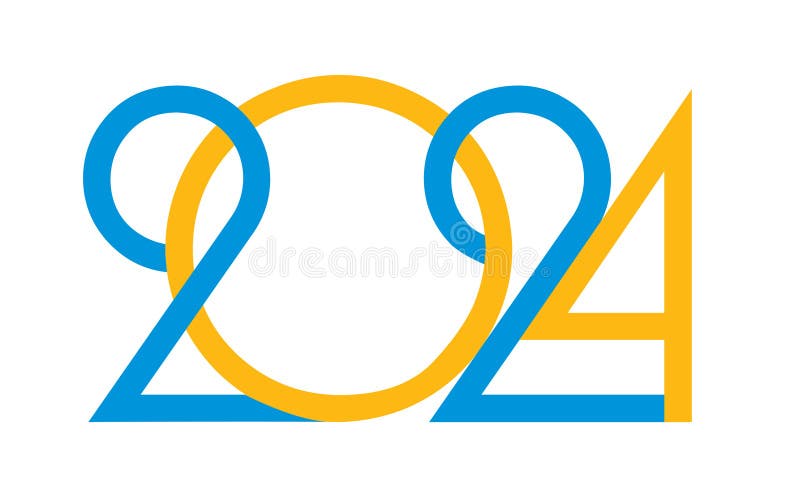 Vector Drawing. Numbers of the New Year 2024 Stock Vector ...