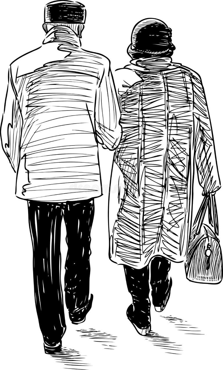 Elderly Going Walk Stock Illustrations 124 Elderly Going Walk Stock