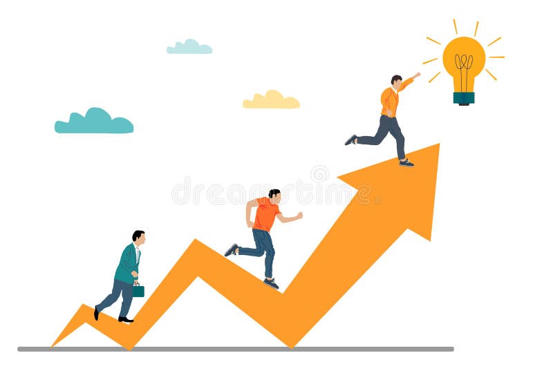 Vector Drawing of People Running Towards Their Goal. Stock Vector ... Vector Drawing of People Running Towards Their Goal. Stock Vector ...