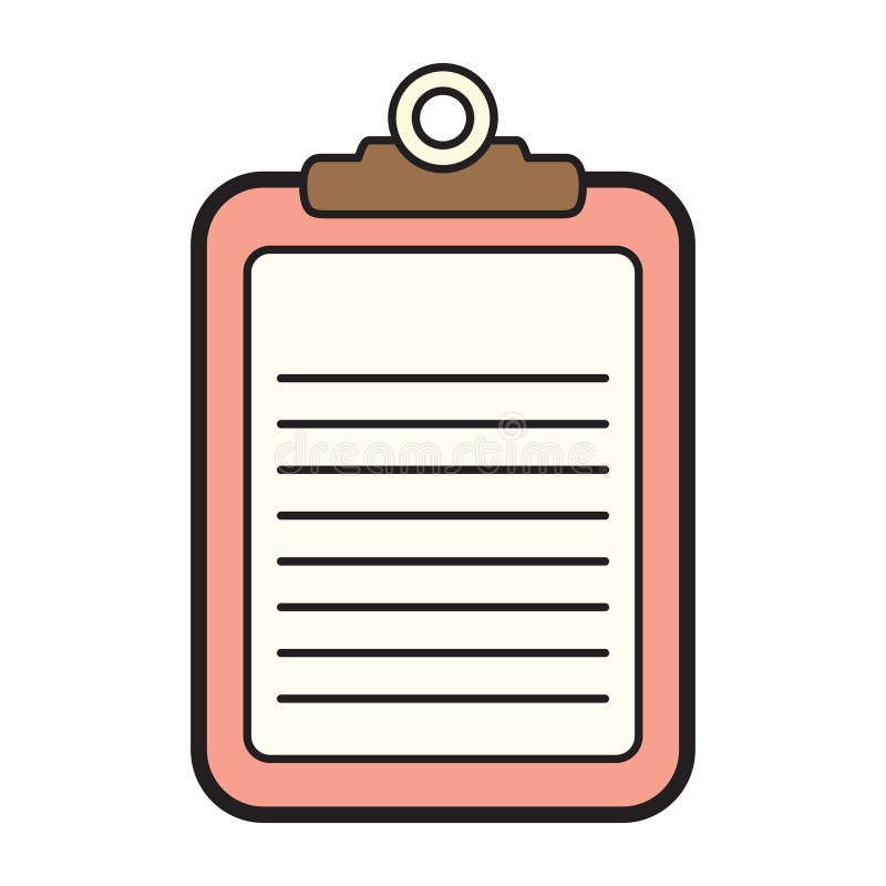 A Vector Drawing of a Pink Clipboard Stock Vector - Illustration of ...