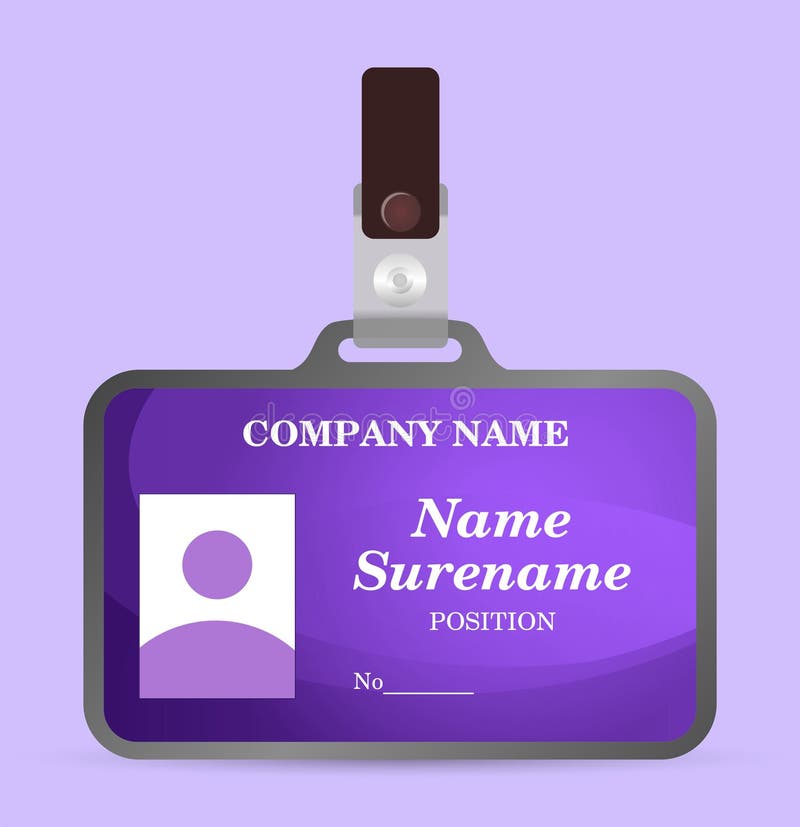 Purple Mockup of Badge Pass Stock Vector - Illustration of pass, name ...