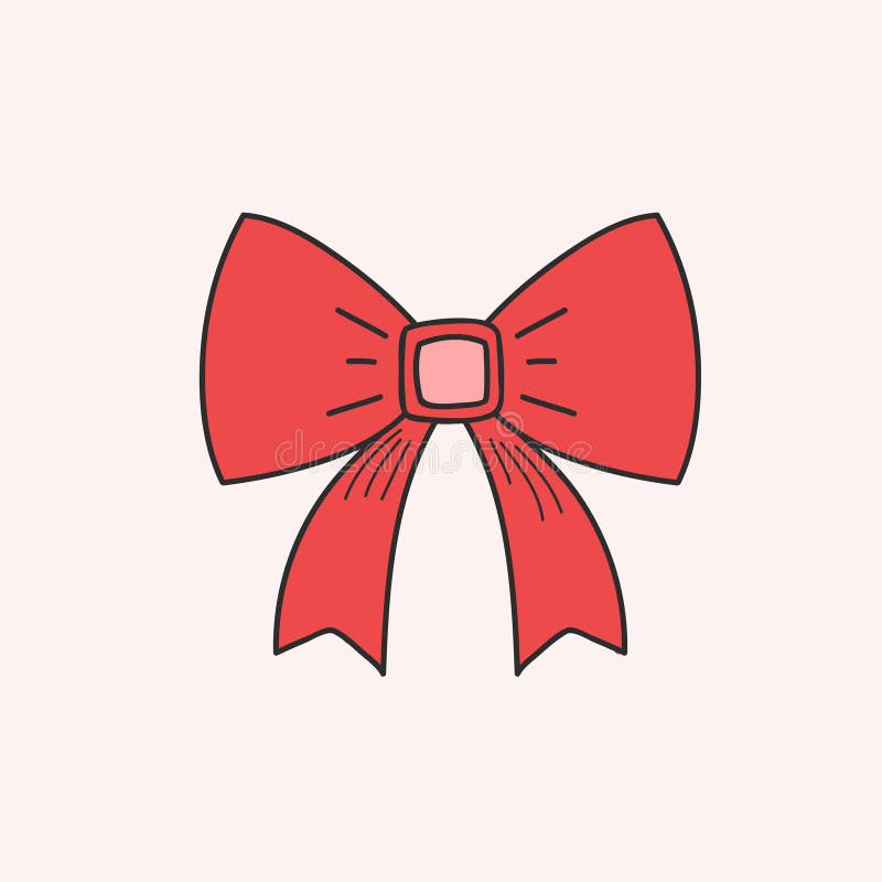 Vector Drawing of a Red Bow. Illustration for Design. Flat Illustration ...