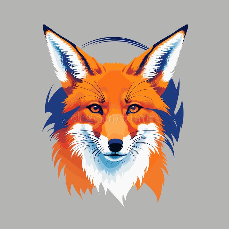 Vector Drawing of a Red Fox Head. Logotype. Sticker. Mascot Stock ...
