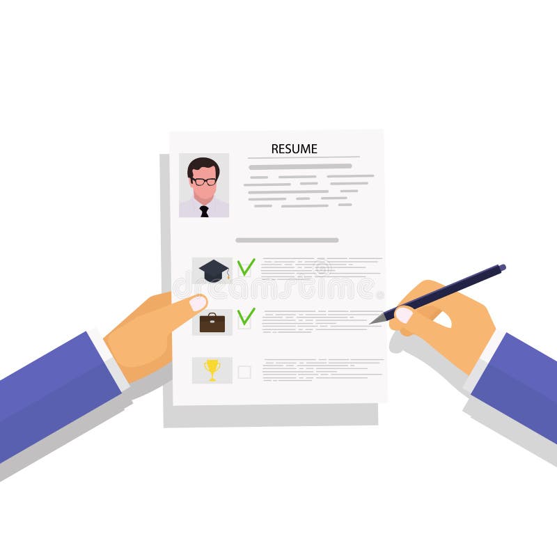 Vector Drawing, Resume, Recruitment Stock Illustration - Illustration ...