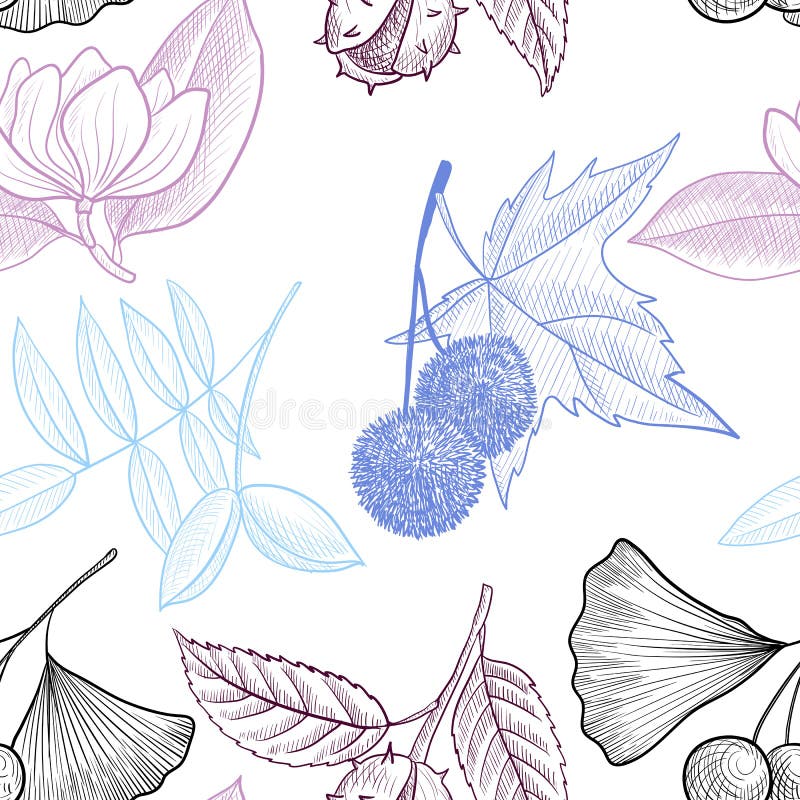 Vector Drawing Seamless Pattern Stock Vector - Illustration of isolated ...