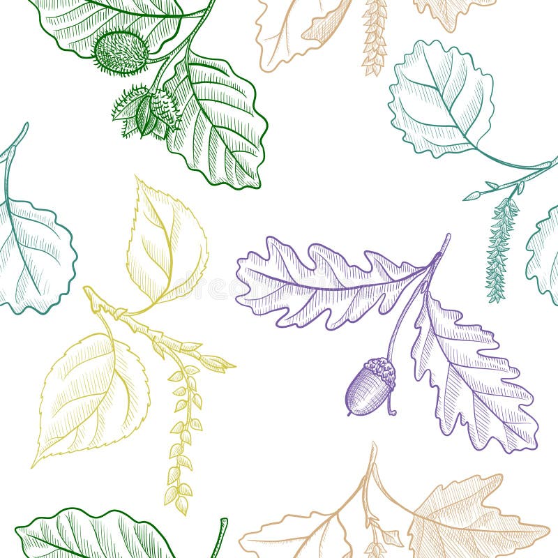 Vector Drawing Seamless Pattern Stock Vector - Illustration of pattern ...