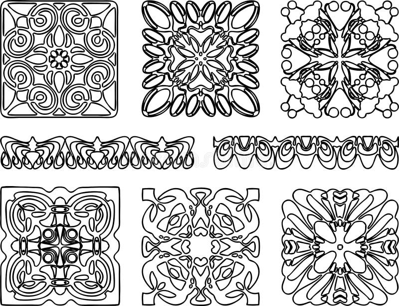 Vector Image of Various Decorative Elements Outlines Stock Vector ...