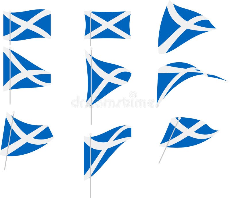 Vector Illustration of Set with Scotland Flag Stock Vector ...