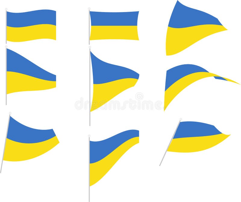 Vector Illustration of Set with Ukraine Flag Stock Vector ...