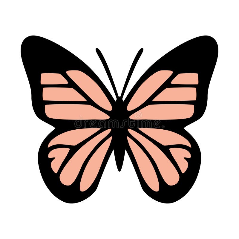 A Vector Drawing of a Simple Monarch Butterfly Stock Vector ...