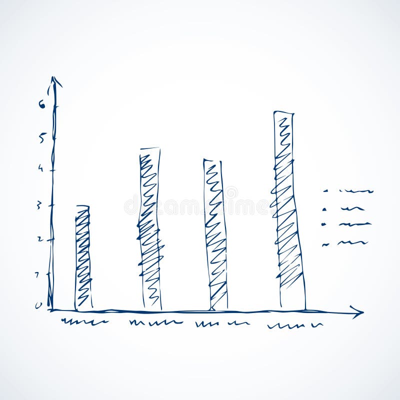 Vector Drawing Sketch of Chart Column Stock Vector - Illustration of ...