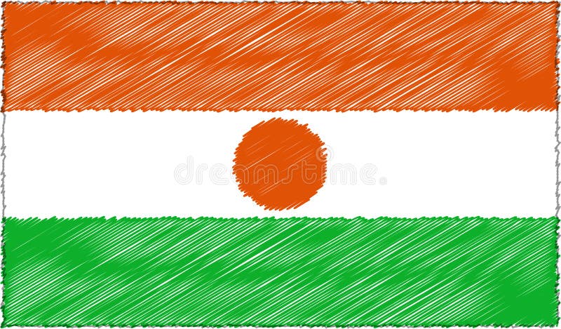 Vector Illustration of Sketch Style Niger Flag Stock Vector ...