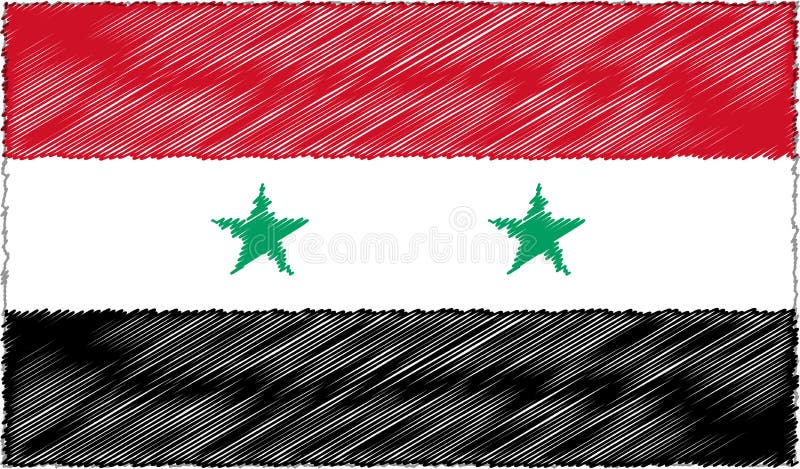 Vector Illustration of Sketch Style Syria Flag Stock Vector ...