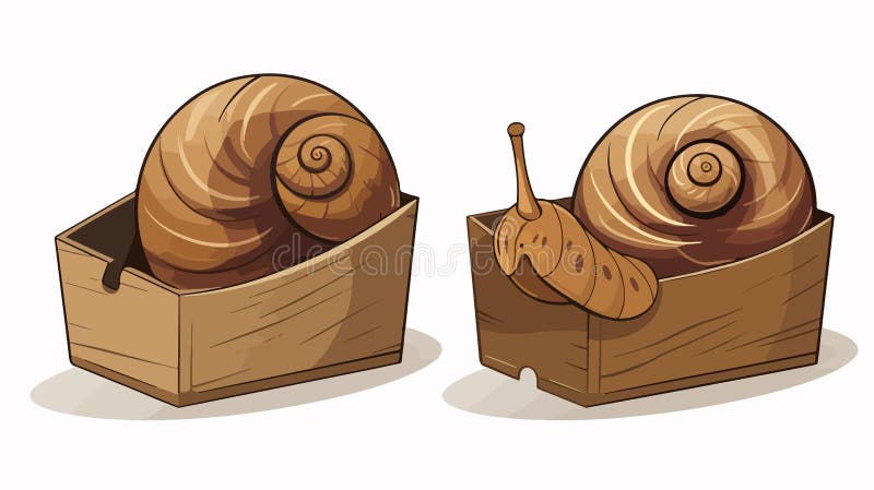 Snail Shaped Boxes Vector Drawing Cartoon Stock Vector - Illustration ...