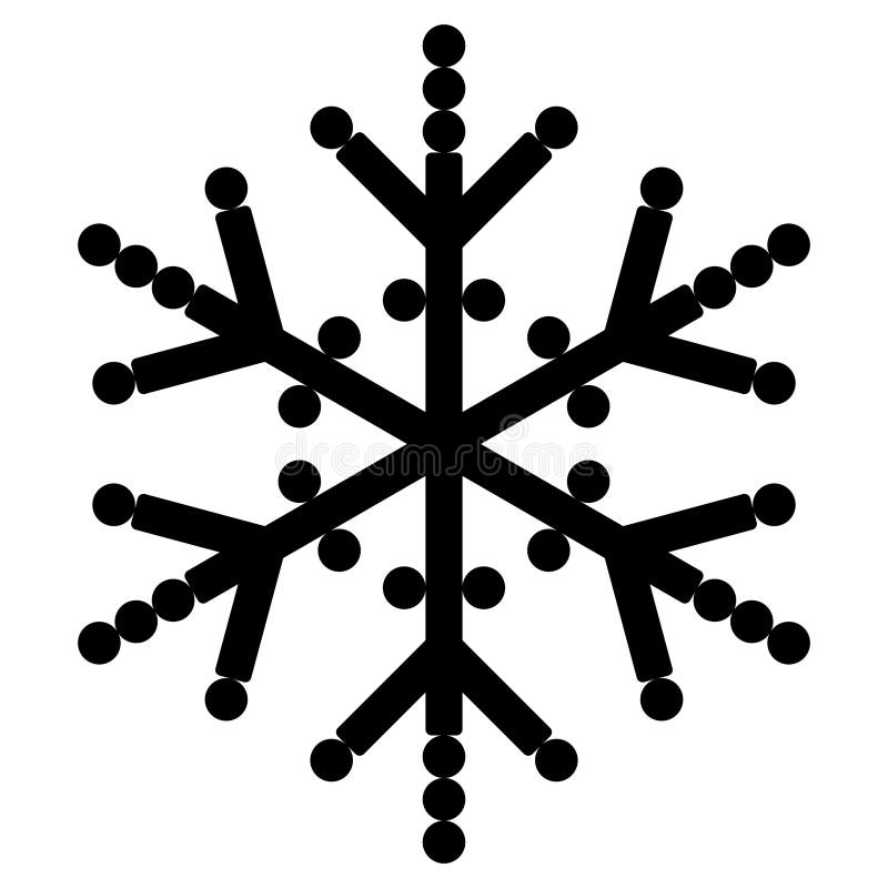 Vector Drawing of Snowflakes, a Six-pointed Star Stock Vector ...