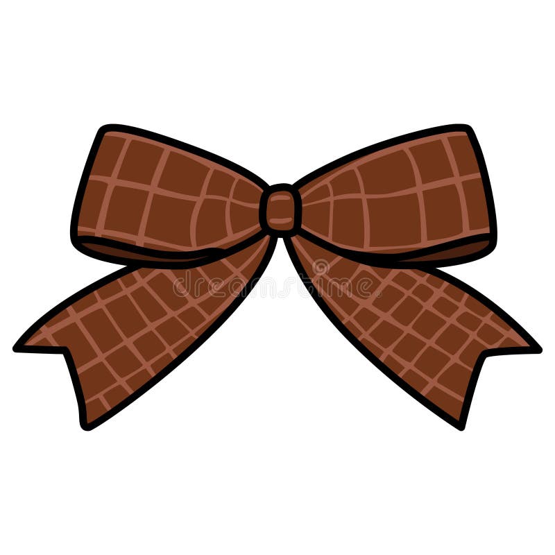 A Vector Drawing of a Stylish Brown Checkered Bow Stock Vector ...
