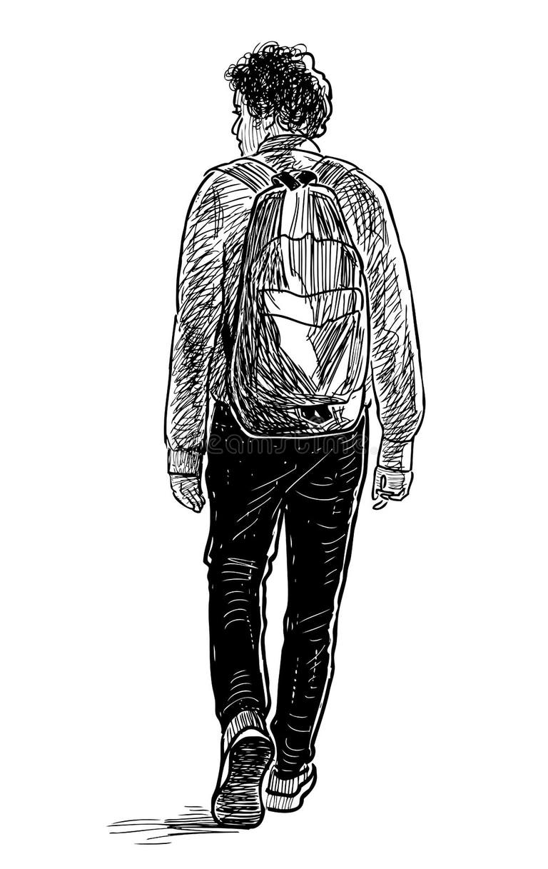 Student Backpack Walking Stock Illustrations – 5,617 Student Backpack ...