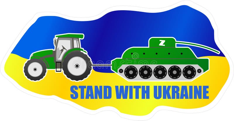 Vector Drawing of a Tractor Pulling a Tank Stock Vector - Illustration ...