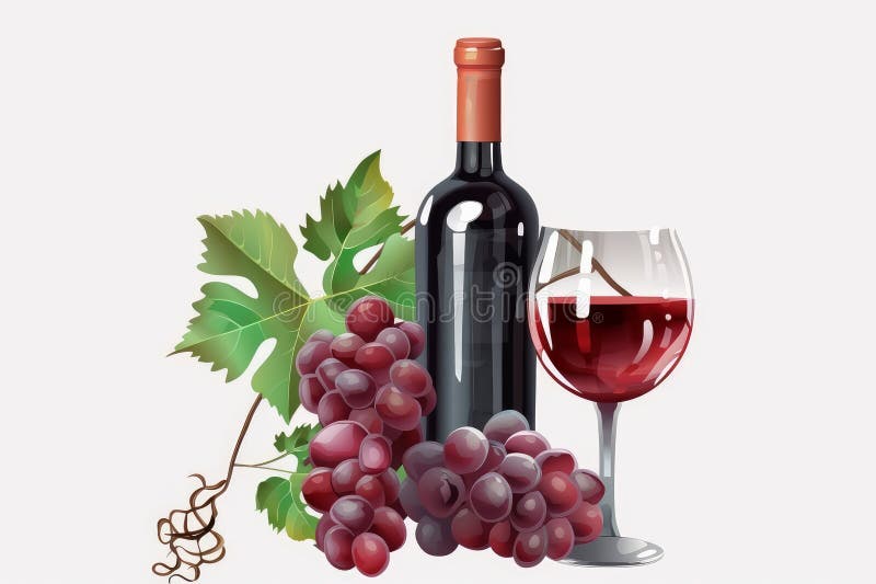 Vector Drawing of a Wine Cup Diagram. Generative Ai Stock Illustration ...