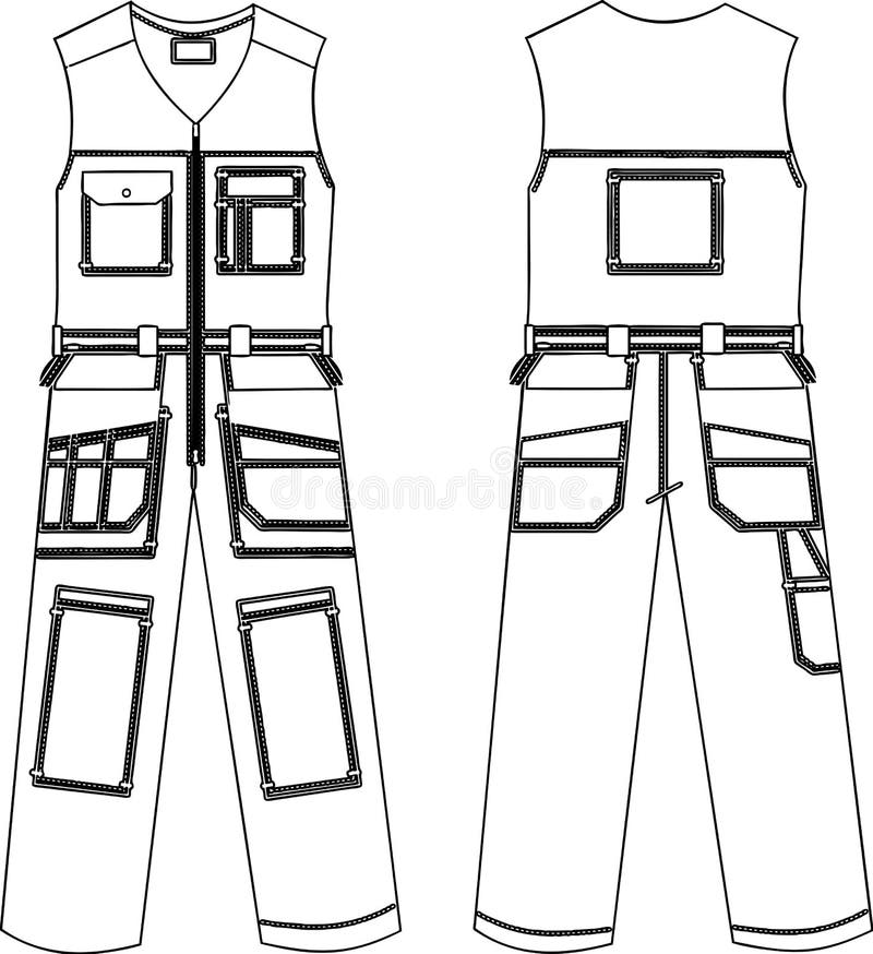 Overalls Technical Drawing Stock Illustrations – 50 Overalls Technical ...