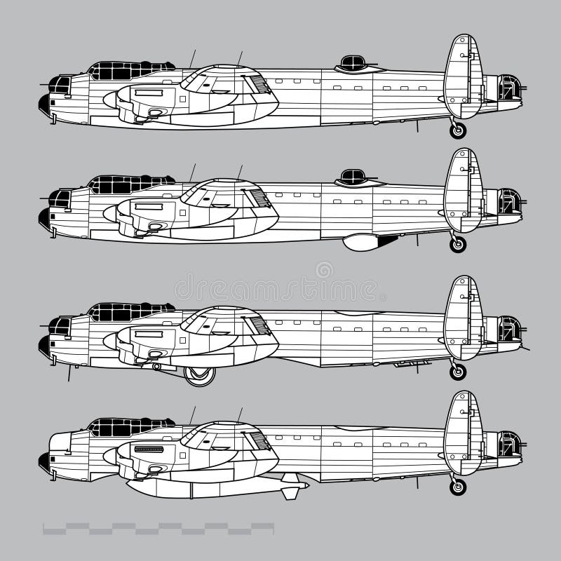 Avro Lancaster. Vector Drawing of World War 2 Bomber Stock Vector ...