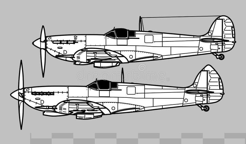 Fighter Spitfire stock vector. Illustration of aircraft - 18742114