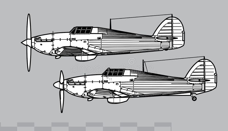 Hawker Hurricane. Vector Drawing of World War 2 Fighter. Stock Vector ...